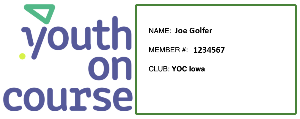 Youth on Course – Temporary Membership Card - Iowa Golf Association